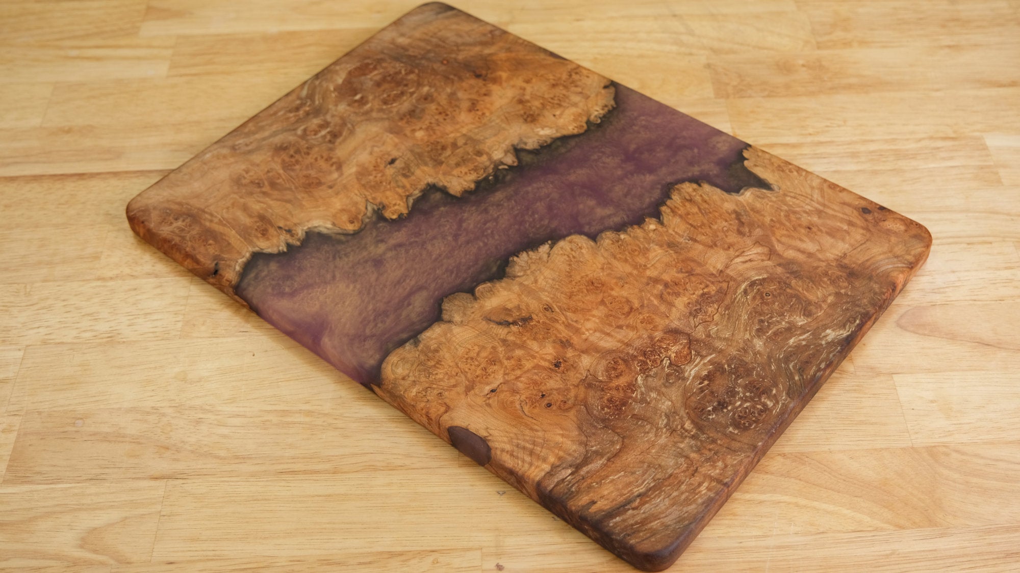 Maple Burl with Purple and Gold Epoxy - Large – RAD DESIGN